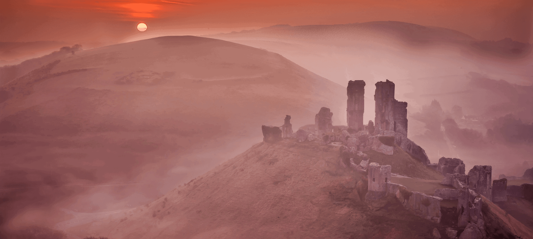 Corfe Castle Sunset - Burnbake